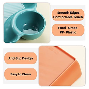 Chip and Dip Serving Platter Set, 4 Pcs Divided Party Trays 7.3'' x 6.7'' Snack Bowl Dishes for Entertaining, Wine Dine Appetizer Plates, Reusable Dumpling Plate with Sauce Holder for Buffet Parties