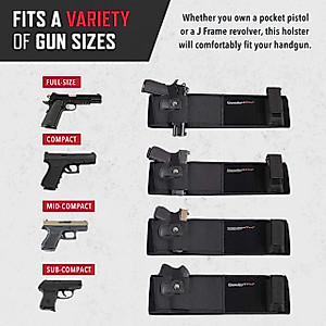 Belly Band Holster for Men and Women - Gun Holster by ComfortTac, Fits Smith and Wesson, Shield, Glock 19, 17, 42, 43, P238, Ruger LCP, and Similar Guns for Most Pistols and Revolvers