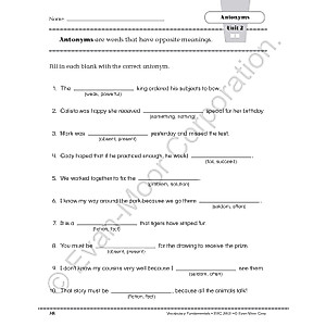 Vocabulary Fundamentals, Grade 3