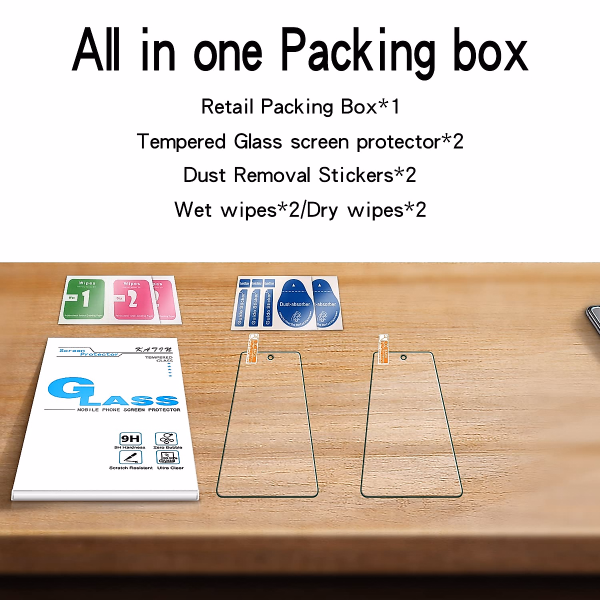 KATIN [2-Pack] Screen Protector Designed for Samsung Galaxy A54 5G Tempered Glass, Anti Scratch, Bubble Free, HD Clear, Case Friendly