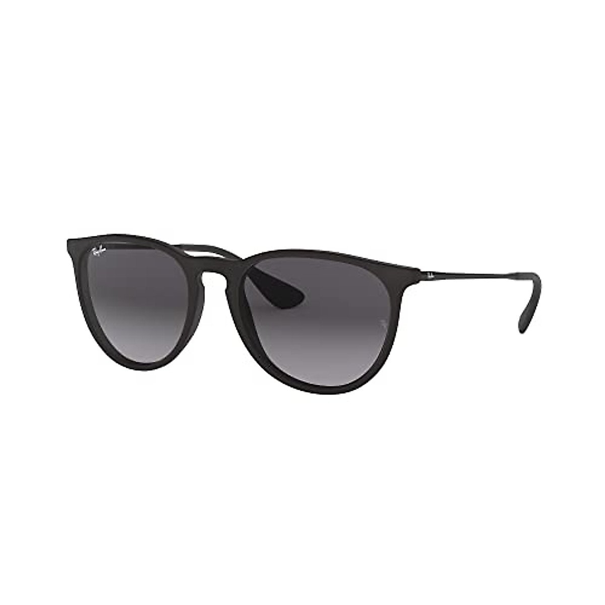 Ray-Ban RB4171 Erika Round Sunglasses, Rubber Black/Light Grey Gradient Dark Grey, 54 mm