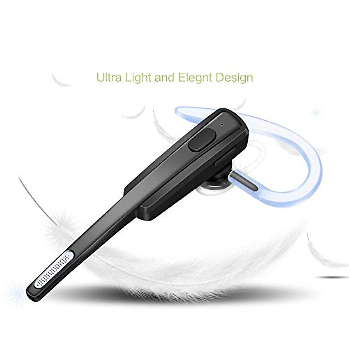 COMEXION Bluetooth Headset, Wireless Business Earpiece V4.1 Lightweight Noisy Suppression Bluetooth Earphone with Microphone for Phone/Laptop/Car (Black+Case)