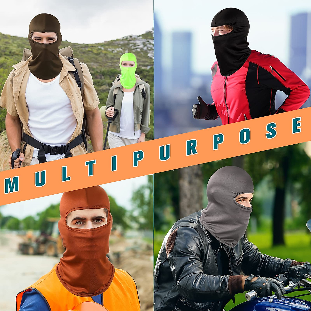 60 Pcs Balaclava Face Masks Men Full Face Cover Balaclava Mask Pasamontañas Ski Mask Winter Mask for Men Women (Bright Colors)