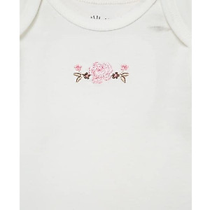 Little Me Baby-Girls Newborn Rose 3 Pack Bodysuit, Pink Floral, 3 Months