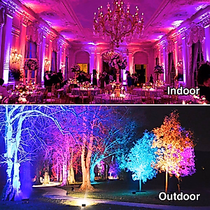 MELPO Led Flood Light 500W Equivalent, RGBW Led Outdoor Lights Colored Floodlight with Remote,50W,5000ML 2700K,120 Colors, Timing, Dimmable, Custom Modes, Landscape Lighting (2 Pack)