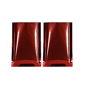 100PCS Red Metallic Foil Mylar Open Top Bags 12x18cm (4.7x7")