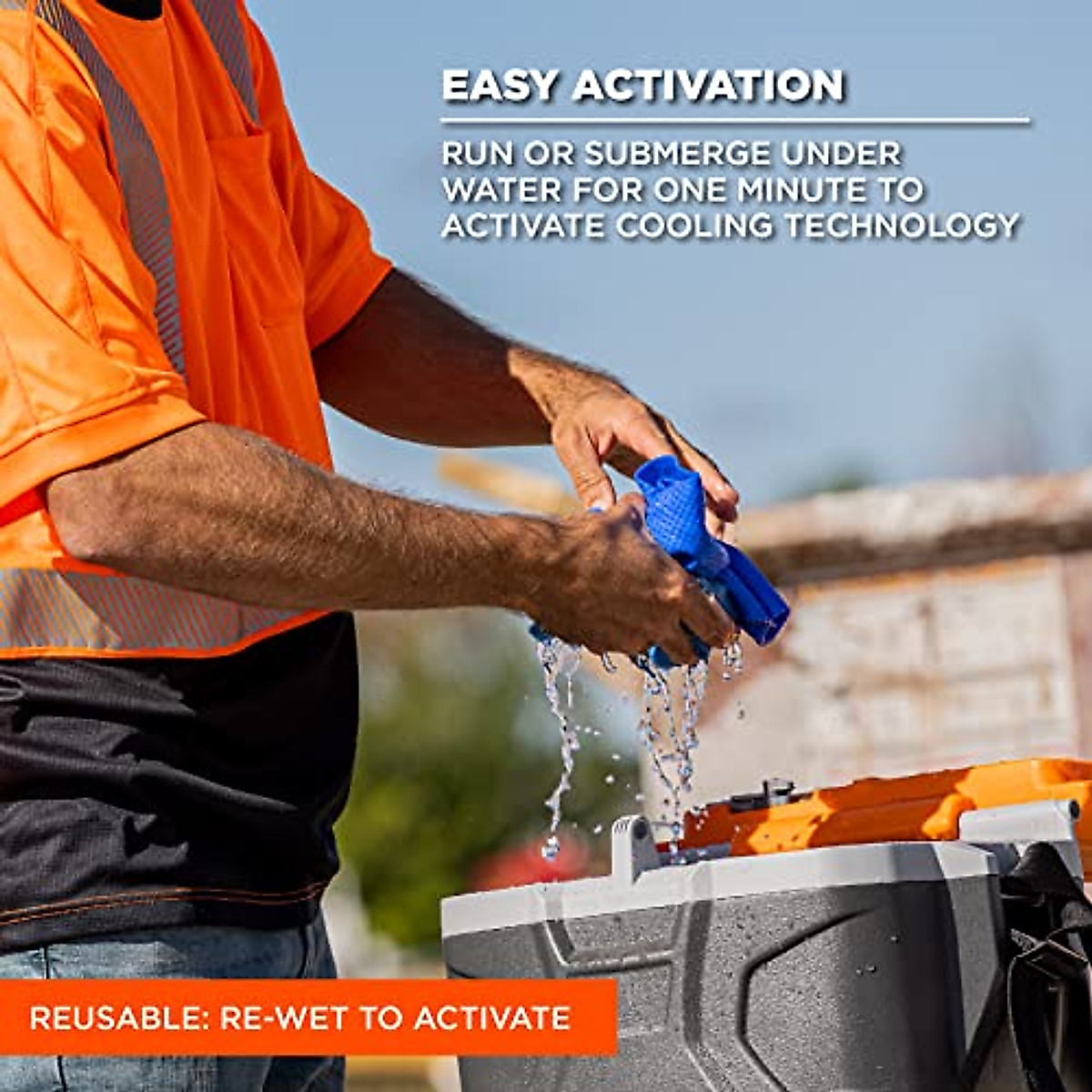 Ergodyne 6603-2PK Chill Its 6603 Cooling Neck Wrap, Long Lasting Cooling Relief, 2-Pack,Blue