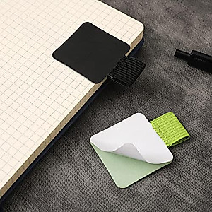 Dreamty 6 Pieces Pen Loop Holder Multicolor Heart Shape Self-Adhesive Pencil Elastic Loop for Notebooks Journals Calendars Planners (Square)