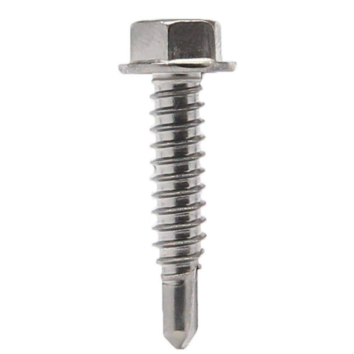 #14 x 3-1/2 Hex Washer Head Self Drilling Tek Screws Stainless Steel 410 Qty 25 842176156002