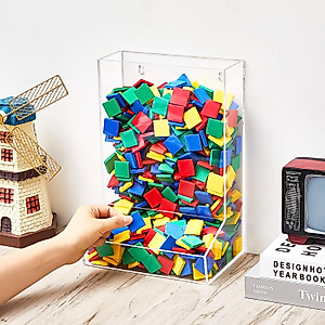 Barydat 2 Pcs Acrylic Wall Organizer Hanging Acrylic Wall Dispenser Clear Storage Bins for Organizer for Playroom Trains Darts Snacks Indoor Outdoor