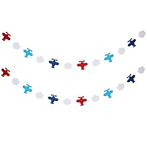 2Pcs Airplane Clouds Garland Airplane Birthday Banner Airplane Baby Shower Banner Decorations for Airplane Aviation Themed Birthday Party Decorations