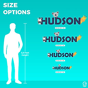 EGD Custom Name Jungle Animals Wall Decals I Safari Nursery Decor I Kids Wall Decals for Boys or Girls Bedroom I Jungle Theme Classroom Decor I Safari Birthday Decorations I Multiple Sizes Options