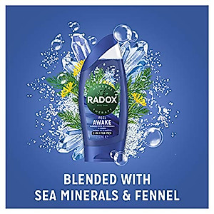 Radox Feel Awake Fragrance 2-in-1 Shower and Shampoo 250 ml - Pack of 6