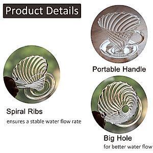 Vandroop Coffee Dripper, Resuable Pour Over Coffee Maker With Handle, Slow Brewing Coffee Pour Over for Cafe, Travel, Home&Offices, Single Cup Coffee Pour Over, 02 (Borosilicate Glass, 1-4 Cups)