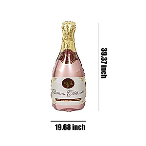 HORUIUS Champagne Bottle Balloons Champagne Glass Balloon Mylar Foil Balloons Birthday Engagement Bachelorette Party Bridal Shower Wedding Celebration Anniversary Decorations 4PCS