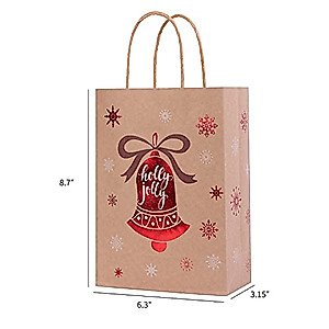 SUNCOLOR 24 Pack Small Christmas Gift Bags With Handle