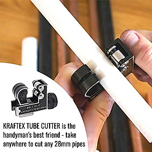 Pipe Cutter [1/8" - 1 1/8"] Tube Cutter Tool for Copper Pipe, Stainless Steel Tubing, Metal, Plastic, Brass - Copper Pipe Cutter - Compact & Tight Space Rigid Tubing Cutter Set for Plumbing