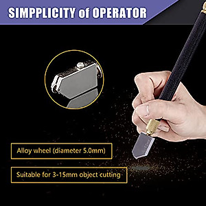 Wokape 11Pcs Glass Cutter Tool Kit, Circular Glass Cutter and Curve Jaw Glass Running Pliers with Rubber Tips, Pencil Oil Feed Carbide Tip Glass Cutter, 2Pcs Blades with Oil Dropper and Screwdrive