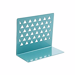 n/a Metal Creative L-Shaped Iron Hollow Desk Bookshelf Storage Bag Stand Desktop Office Household Accessories Bookend ( Color : Gray )