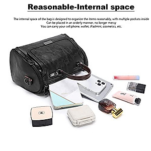 KKP Women's Purse Leather Handbags Women Travel Satchel Bag Adjustable Strap Boston Bag-Black