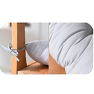 WanJing Chair Pad Square Office Chair Seat Cushion with Ties,Set of 2/4 Chair Cushion 15.7''x15.7''x2.4'' Washable Chair Mat for Kitchen Dining Office Chair-2 Piece-Gray