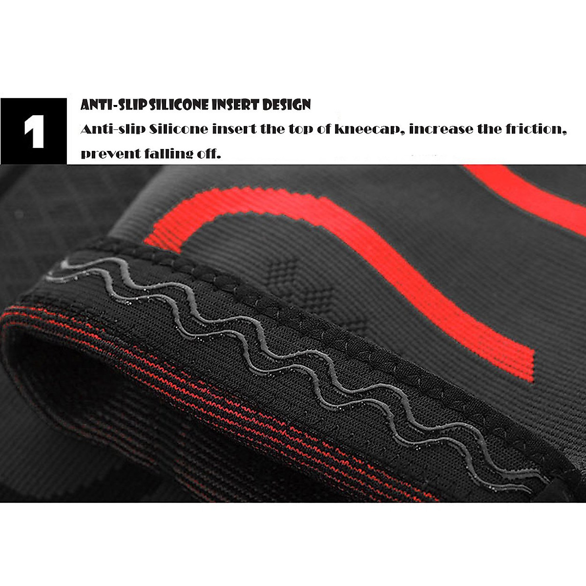 Athletics Knee Compression Sleeve Brace Support NatureT Cushioning Silicone for Running, Jogging, Sports, Joint Pain Relief, Arthritis and Injury Recovery-Single Wrap