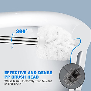 IXO Toilet Brush and Holder, 2 Pack Toilet Brush with 304 Stainless Steel Long Handle, Toilet Bowl Brush for Bathroom Toilet-Ergonomic, Elegant, Durable(Upgraded)