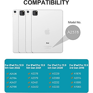 CHESONA Magnetic Keyboard Case for iPad Pro 12.9 2022, Multi-Touch Trackpad with 7 Color Backlit, Wireless Keyboard for iPad Pro 12.9 inch 2022 6th/5th/4th/3rd Gen, Black