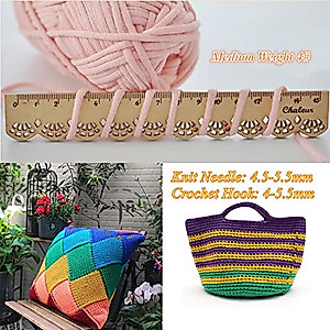 2x50g Easy Yarn for Crocheting and Knitting, Crochet Yarn for Beginners, Easy to See Stiches, Worsted Medium #4 Cotton Nylon Blended Yarn (Blue)