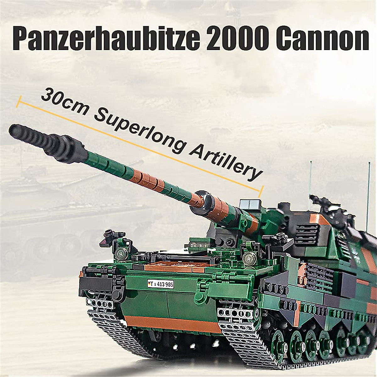 MEOA Germany Military Building Sets 1345pcs Panzerhaubitze 2000 Self-Propelled Cannon Building Blocks Bricks Stem Toys for Boys