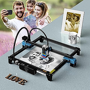 Twotrees TTS55 Pro Laser Engraver 40W Laser Engraving Machine 32 Bit Motherboard, for Cut Plywood Wood Engrave Aluminum, Laser Power: 5.5W, Engraving Area: 300x300mm (Upgrade Version)