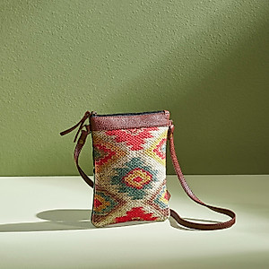 Mona B Canvas Handbag for Women | Zipper Bag | Crossbody Bag | Stylish Vintage Recycled Upcyled Bags Women (Brown-Sloane)