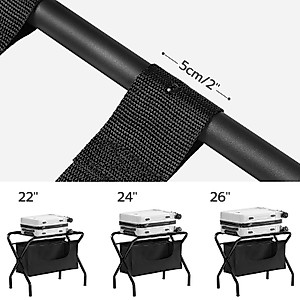 HOOBRO Luggage Rack with Laundry Bag, Pack of 2, Folding Suitcase Stand for Guest Room, 26.8" L x 15" W x 22" H, Suitcase Holder with Oxford Bag, Cloakroom, Bedroom, Hotel, Black BK06XLP201G1