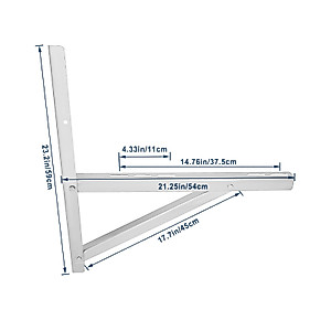 POPMOON Stainless Steel Mounting Bracket for 9000-36000BTU Condenser Ductless Mini Split Air Conditioner Heat Pump Systems.