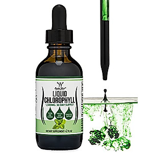 Chlorophyll Liquid Drops - Peppermint Flavored, Vegan Safe (Rich, Full Texture and Taste, Not Watered Down) for Skin Health, and Immune Function (Líquidas de Clorofila) by Double Wood