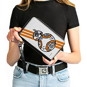 Buckle-Down Women's PU Zip Around Wallet Rectangle-Star Wars BB-8, 7.5"x4.5"