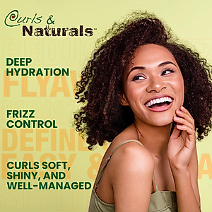 Curls & Naturals Triple Moisture Leave-In Conditioner for Natural Hair, Ideal for All Hair Types, Including Curly & Wavy, Detangles & Softens, 16 OZ