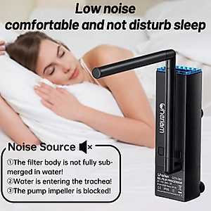 CHERLAM Aquarium Surface Protein Skimmer,3W Fish Tank Protein Skimmer,3 in 1 Aquarium Oil Skimmer for Sea and Fresh Water, Internal Filter Wall Mounted Fish Tank Surface Protein Skimmer