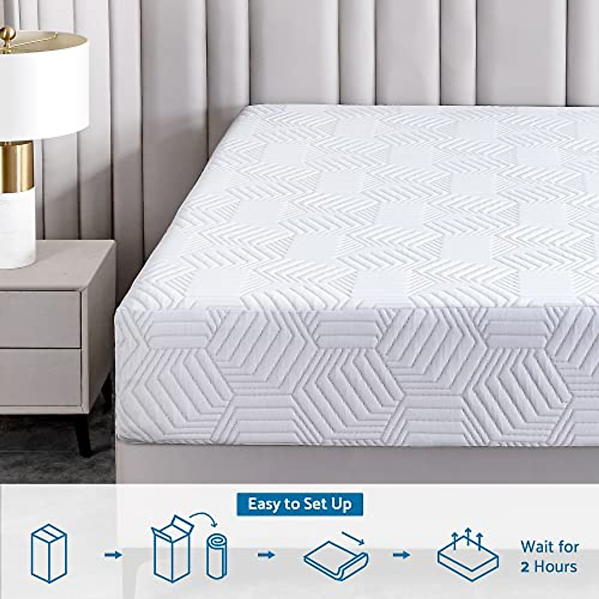 LIFERECORD Twin XL Mattress, 12 inch Gel Memory Foam Twin XL Size Mattress for a Cool Sleep Bed in a Box Pressure Relief, Medium Firm Mattresses CertiPUR-US Certified