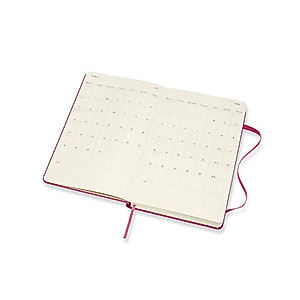 Moleskine Weekly Planner 2022, 12-Month Weekly Diary, Weekly Planner and Notebook, Hard Cover, Large Size 13 x 21 cm, Colour Bougainvillea Pink, 144 Pages