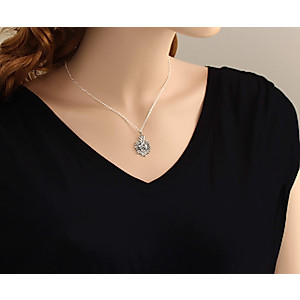 Sacred Flaming Heart with Thorns Charm • Solid Sterling Silver Heart • God's Love • Jesus Love Pendant Necklace Charm