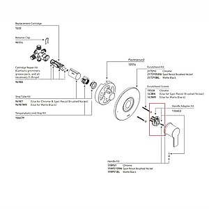 LIBERAQUAR Replacement (116653) for Moen Posi-Temp Shower Handle Adpter Kit, Metal