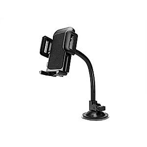 Upgraded Car Phone Holder Mount Windshield & Dashboard Mount, Long Arm Cell Phone Holder with Strong Suction Cup