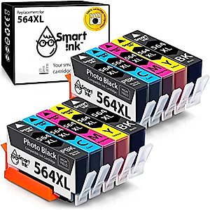 Smart Ink Compatible Ink Cartridge Replacement for HP 564 XL 564XL High Yield 10 Combo Pack (2 Black, 2PBK & 2 C/M/Y) for Photosmart 6525 6520 7520 5520 7510 5510 7525 DeskJet 3520 3522 OfficeJet 4620