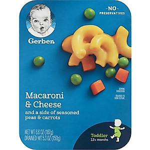 Gerber Macaroni & Cheese with Side of Seasoned Peas & Carrots, 6.6 Oz