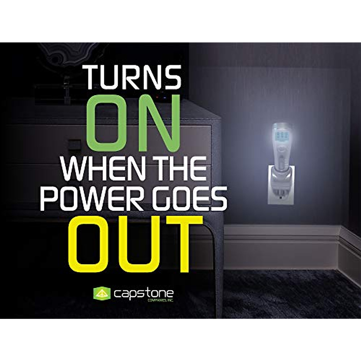 Capstone Lighting 4-in-1 Eco-I-Lite, 2 Pack – Emergency Flashlights, Night Light, Power Failure Light and Work Light – This Rechargeable LED Flashlight is Perfect for Power Outages and Hurricanes