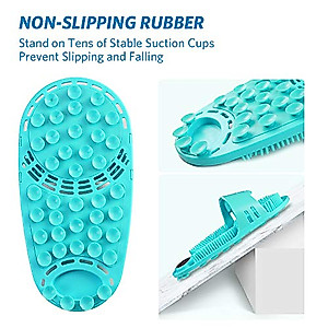 meidong Silicone Shower Foot Scrubber Personal Foot Massage and Cleaning, Non-Slip Foot Scrubber for Men and Women (1PCS Green)