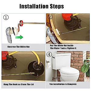 XHGAYL Toilet Flush Handle Replacement Kit,Side Mount Toilet Tank Lever,Toilet Tank Trip Lever with Stainless Steel Flapper Chain,Brushed Nickel