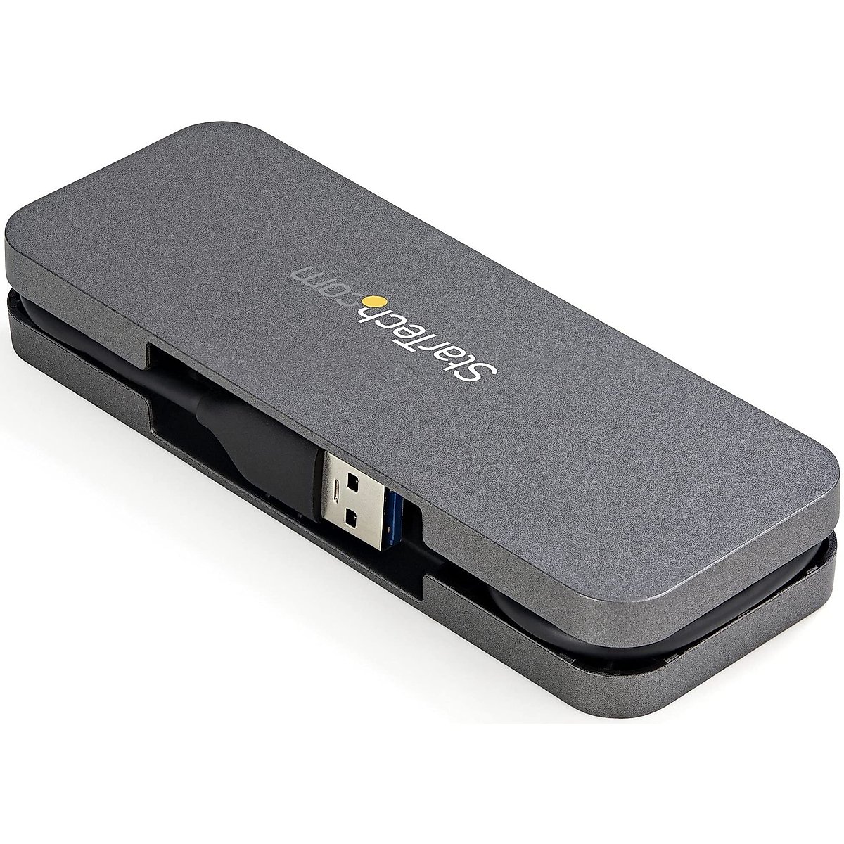 StarTech.com 4 Port USB 3.0 Hub - USB-A to 4X USB-A - SuperSpeed 5Gbps Portable USB 3.1 Gen 1 Type-A Hub - USB Bus Powered - Laptop/Desktop USB Hub with Long Cable 11" & Cable Management (HB30AM4AB)