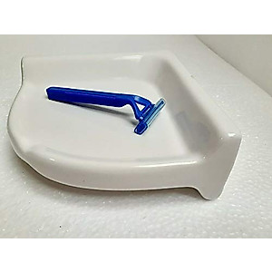 Bright White Ceramic Corner Shower Shelf Ledge Soap Tray Arctic White Daltile Color 0190 Medium 7.5 inch
